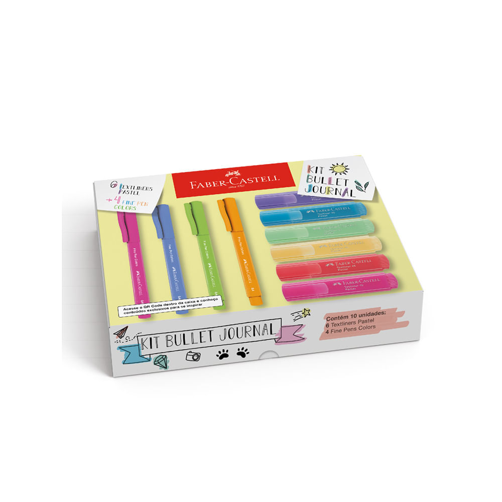 Kit Textliner + Fine Pen Colors 10 Peças - Faber Castell - Papelex